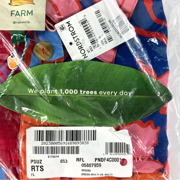 FARM Rio | Dresses | Nwt Farm Rio Floral Print Tie Waist Long Sleeve ...